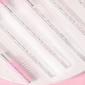 ZYIGYI 300 Pcs Disposable Mascara Wands, Pink Spoolies Eyelash/Eyebrow Brush for Eye Lash Extension