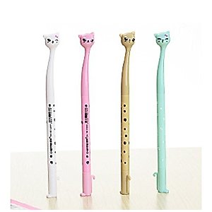 Schoolsupply 8 pcs Cute Cartoon Bedroom Eyes Cat Gel Ink Pen Rollerball Pens