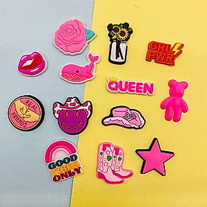 30PCS Hippy Shoe Charm Hippie Peace Theme Shoe Charms for Croc Clog Decoration Boho Rainbow Daisy Charms for Girls Women Kids Adults Party's Favor