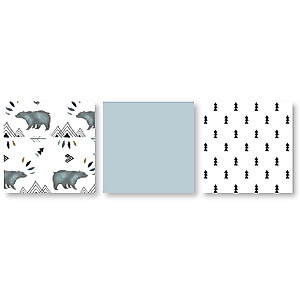 Sweet Jojo Designs Bear Mountain Watercolor Baby Boy Crib Bedding Set 11 Pieces