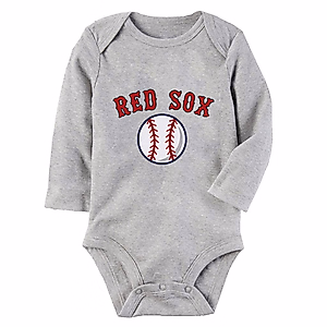Poemsimai Red Sox Baseball Baby Boy Girl Clothes Newborn Organic Bodysuit Romper