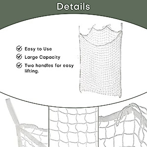 FLKQC Full Day Slow Feed Hay Net Bag Horse Feeding Large Feeder Bag with Small Holes Reduces Horse Feeding Anxiety and Behavioral Issue(36" Length x 32" Width)