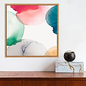 Amanti Art Framed Canvas Wall Art Print Delicate Transparency II by Emma Peal (16 in. W x 16 in. H), Sylvie Maple Frame - Small