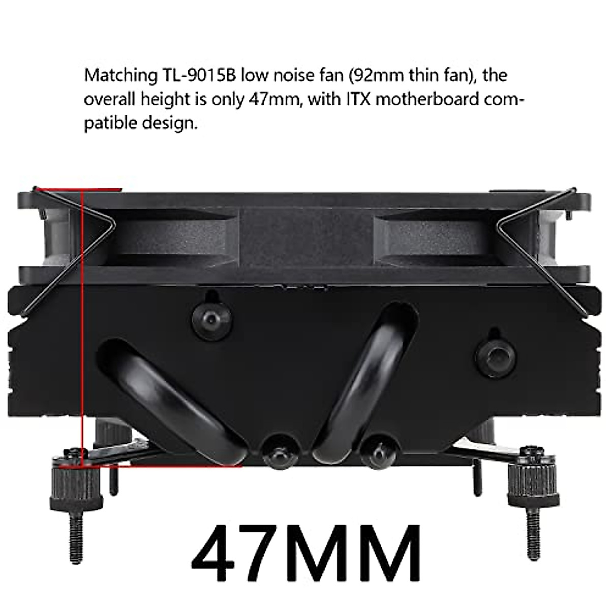 Thermalright AXP90 X47 Black Low Profile CPU Cooler, with 92mm TL-9015B Slim PWM Fan, ITX CPU Cooler, AGHP Technology, 47mm Height,for AMD AM4 AM5/Intel 1150/1151/1155/1156/1200/1700(AXP90 X47 Black)