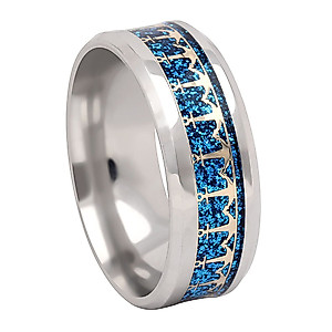 Ginger Lyne Collection Anchors Stainless Steel Comfort Fit Wedding Band Ring Size 8