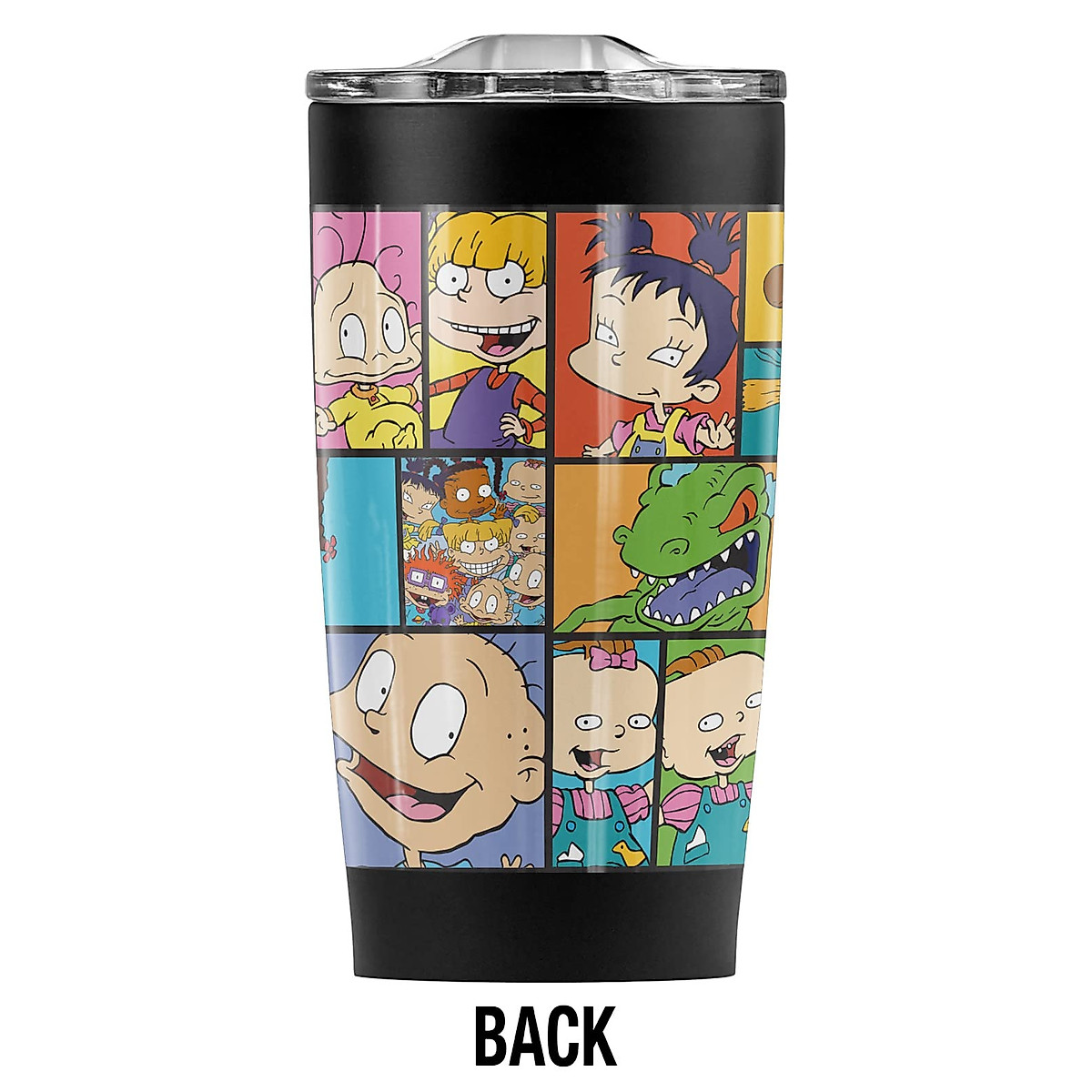 Logovision Rugrats Character Squares Stainless Steel 20 oz Travel Tumbler, Vacuum Insulated & Double Wall with Leakproof Sliding Lid