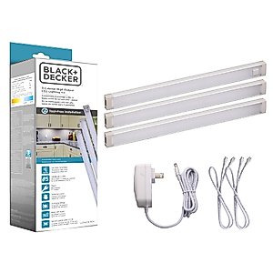 BLACK+DECKER LEDUC9-3CK LED Under Cabinet Kit with Motion Sensor, Dimmable Kitchen Accent Lights, Tool-Free Install, Cool White 4000k, 9" Length, 9"