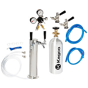 Kegco Dual Tap Tower Kegerator Conversion Kit, None,Chrome