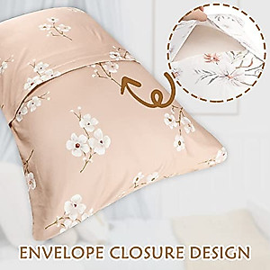 CARUILI Toddler Pillowcase 2 Pack, Fits 13"x 18" or 14"x19" Kids Pillow, Silky Soft & Breathable Envelope Closure Kids Pillowcases Cover Set for Sleeping, Travel, Wildflower