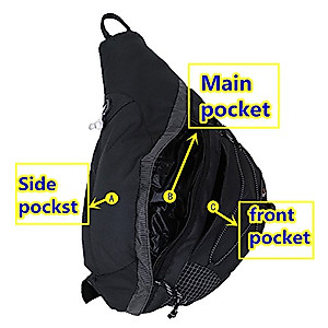 HBAG 20 Crossbody Sling Backpack Single Strap Shoulder Bag, Water Bottle Pocket