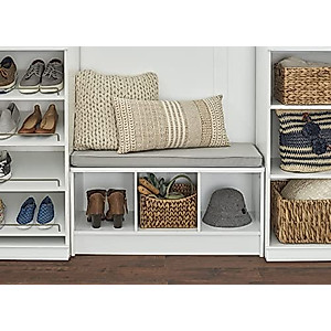 ClosetMaid 1631 Cubeicals 3-Cube Storage Bench, White with Gray Cushion