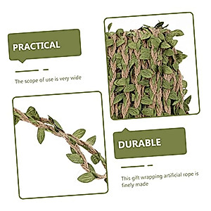 OSALADI 3 Rolls Simulated Rope and Rattan Handmade Gifts Jungle Decorations Plant Accessories Natural Burlap Rope Burlap Wreath Fake Leaf Plant Garland Crafts Making Rope Natural Rope