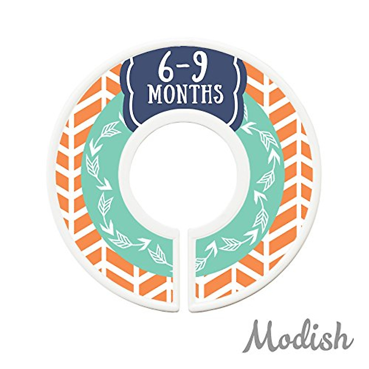 Modish Labels Baby Clothes Size Dividers, Baby Closet Organizers, Closet Size Dividers, Baby Closet Organizers, Clothes Organizer, Boy, Woodland, Arrows, Nordic, Boho, Navy Blue, Mint, Orange (Baby)