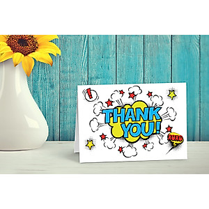 Stonehouse Collection Thank You Note Card | 10 Boxed Fun Thank You Cards & Envelopes | USA Made | Perfect for Kids, Birthday, Baby Shower, Weddings, Gifts (Pow)