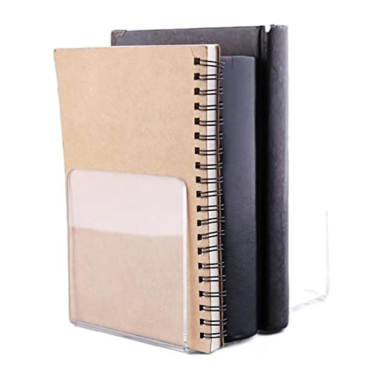 SZYAWsd File Sorters 2Pcs L-Shaped Clear Acrylic Bookends Desk Organizer Desktop Shelf Book Holder School Stationery Office Accessories Decoration