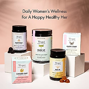 Winged Rise Up Gummies | Energy & Brain Boost Supplement | Natural Caffeine, Ashwagandha & B12 for Energy | Nootropics Alpha-GPC, Lion’s Mane & Huperzine A for Focus | Pineapple Flavor (30 Servings)