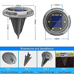 Ansody Solar Ground Lights, Upgraded 10LED 1000mAh IP65 Waterproof Outdoor Garden Lights 14Hrs Extra Long Time Lighting Landscape Lights for Patio Pathway Driveway Lawn Yard (8 Pack)