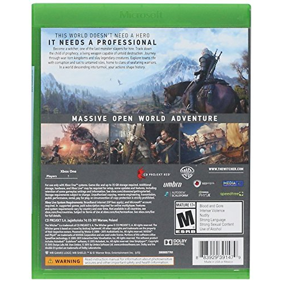 The Witcher: Wild Hunt (Comic Bundle) - Xbox One