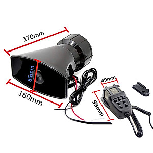 Viping Car Horn Siren Police Car Siren Horn Speaker 80W siren speaker Horn with Mic PA speaker system Emergency Sound Amplifier Alarm System Kit Alarm Horn for any 12V Truck lorry boat car ect