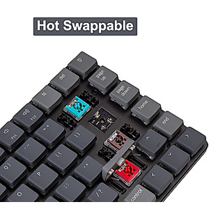 Keychron K3 Ultra-Slim Wireless Mechanical Keyboard Version 2, Hot-swappable 75% Layout Compact 84 Keys Bluetooth RGB Backlight Low Profile Optical Brown Switch for Mac Windows