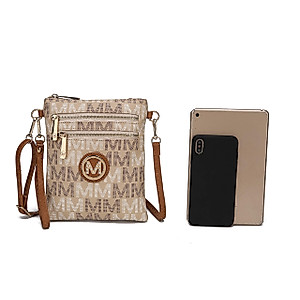 MKF Crossbody Bags for Women, Wristlet Strap – PU Leather Shoulder Handbag – Small Crossover Messenger Purse, Black