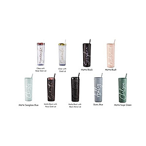 Personalized Tumbler With Lid and Straw Holographic, Bridesmaids Gifts, Acrylic Tumbler, Skinny Tumbler with Straw, Personalized Gift