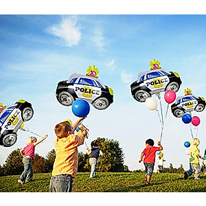 6PCS Police Car Foil Balloon Suitable for Police Themed Party Supplies Decoration Wedding Birthday Party Decoration Supplies.（29 Inch ）