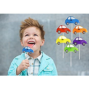 Car Lollipops Suckers, Fat-Free, Great for Birthday Parties, Events, and Goody Bag Fillers, Party Favors, Individually Wrapped Pops (12-Pack)