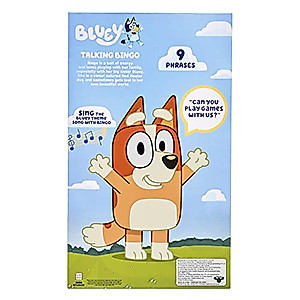 Bluey - 12" Talking Bingo Plush - Interactive - Sing Along with Bingo, 9 Different Phrases
