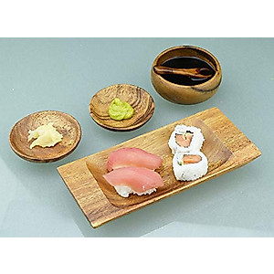 Pacific Merchants Acaciaware 9 x 4 Inch Appetizer Tray, Set of 4