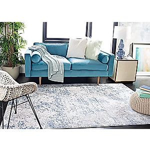 SAFAVIEH Amelia Collection 8' x 10' Grey/Blue ALA705F Modern Abstract Non-Shedding Living Room Bedroom Dining Home Office Area Rug