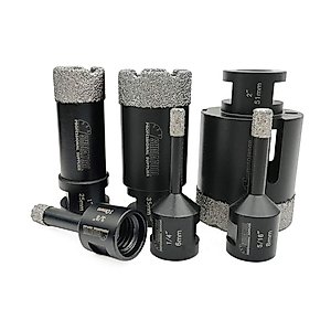 SHDIATOOL Diamond Core Drill Bits Set for Porcelain Tile Granite Marble Stone Brick Vacuum Brazed Hole Saws 06 08 10 25 35 51mm (6 of Pack)