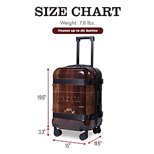Vino Via - Six Bottle Wine Luggage, TSA Approved Anti-Theft Double Zipper Wine Suitcase for Air Travel, Lightweight Polycarbonate Hard Shell Luggage - Carries 6 Bottles