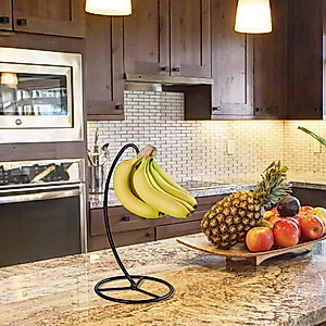 FFQ Banana Holder Stand,Banana Hanger Tree Stand Hook for Kitchen Countertop, Banana Hook Stand hold 15lb banana
