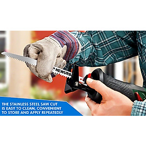 NEWURBAN 5 Pack Stainless Steel Reciprocating Saw Blades 5TPI 9 in (228mm) - 3 pcs / 3TPI 12 in (300mm) - 2 pcs for Frozen Meat Bone Food Cutting - Bonesaw Blade