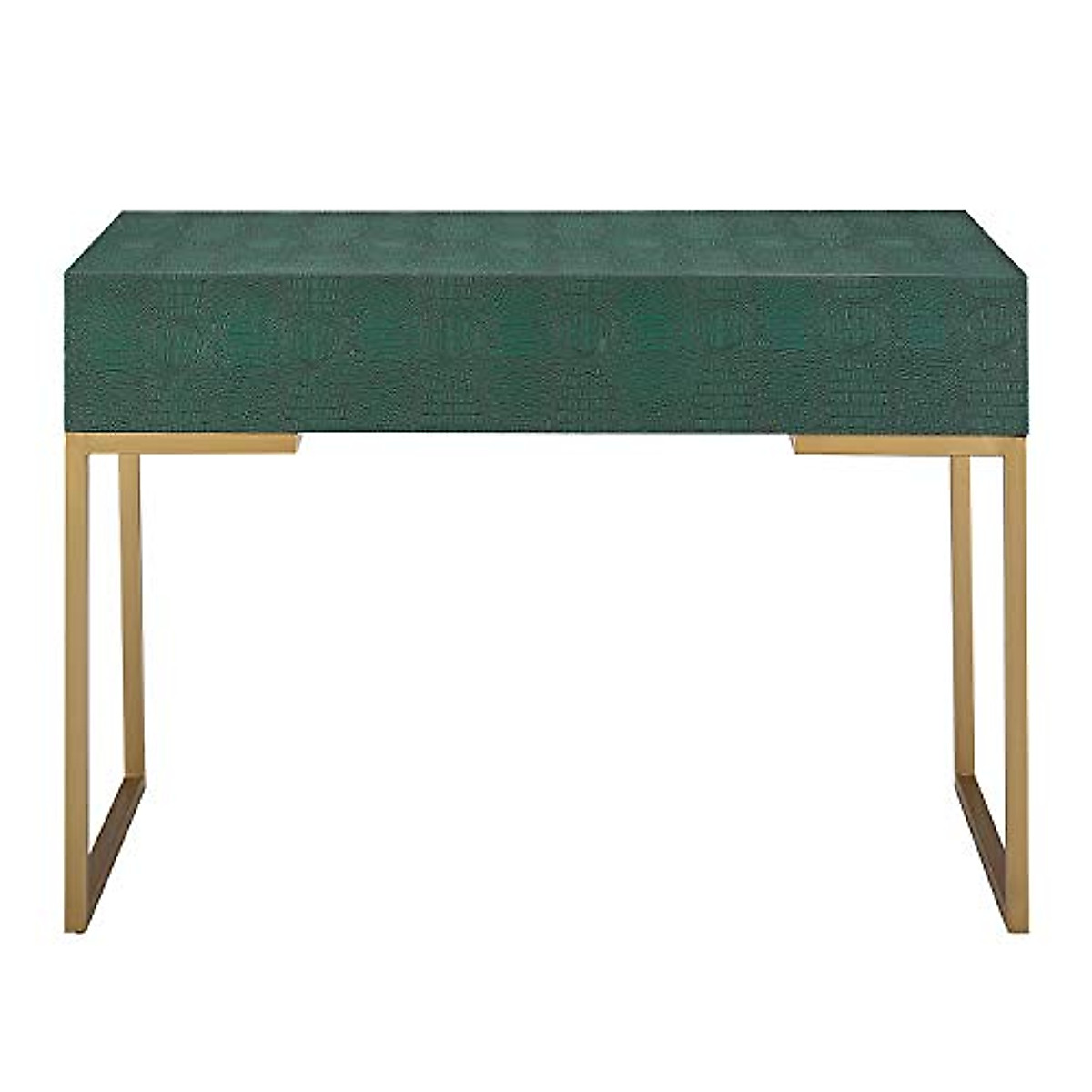 Southern Enterprises Carabelle Desk, Textured Emerald Alligator, Gold