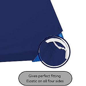 Clovefry Toddler and Preschool Cot Sheets - Daycare/Pre-School Cot Sheet - Corner Elastic Loops - Cot Bed Fitted Sheet - Poly Cotton Surface Set of 6 (22" W X 52" L) - Navy Blue