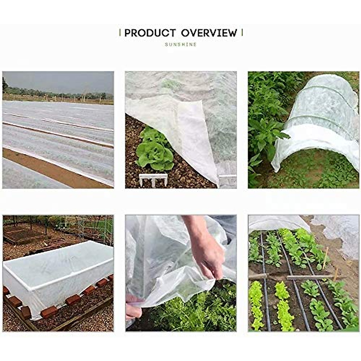 Agfabric Plant Covers Freeze Protection 10'x50' 0.55oz Frost Blankets for Plants Plant Frost Protection Covers Garden Winter Frost Pests Protection,White