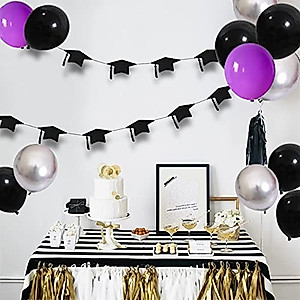 Purple, Metallic Silver, Black Balloons Arch - 121PCS Purple and Black Balloons Chrome Silver Balloon for Video Game Miner Birthday Engagement Graduation Halloween Purple Party Decorations