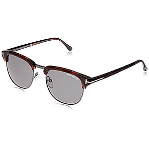 Tom Ford Henry FT0248 Sunglasses-52A Light Ruthenium/Havana (Gray Lens)-51mm