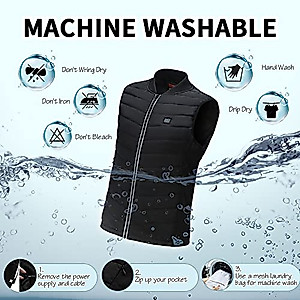 AGGSKAL Heated Vest for Men&Women with Battery Pack,Lightweight Warm Vest USB Rechargeable for Skiing, Hiking, Fishing (Black, 2X-Large)