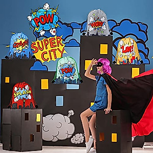 12 Pcs Hero Party Favors Bags Comic Heroes Drawstring Bag Backpacks Goodie Candy Gift Bags Boom Hero Theme Birthday Decoration Supplies Kids Boy Classroom Rewards Prize Treat Bag (Hero, 10 x 12 Inch)