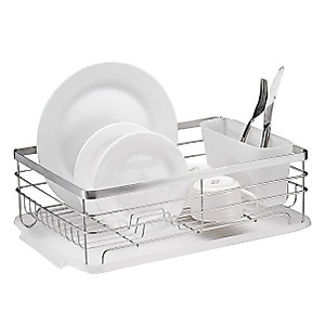 Neat-O Stylish Sturdy Stainless Steel Metal Wire Medium Dish Drainer Drying Rack (Stainless Steel, Chrome)