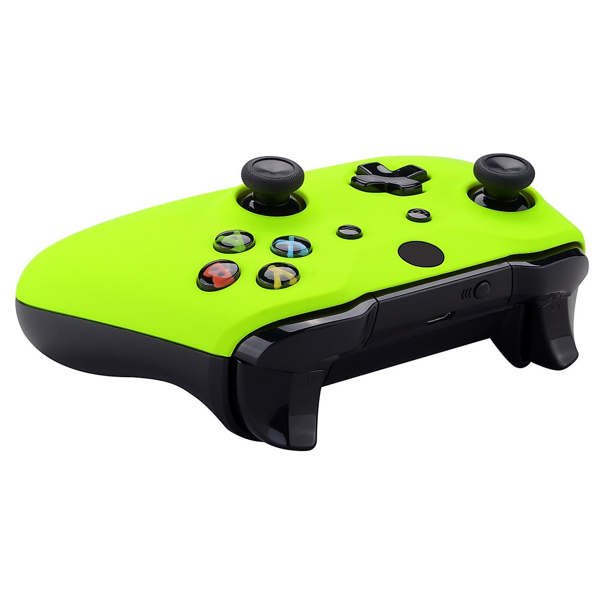 eXtremeRate Soft Touch Lime Yellow Front Housing Shell Faceplate, Comfortable Soft Grip Replacement Kit Cover for Xbox One S X Wireless Controller Model 1708 - Controller NOT Included