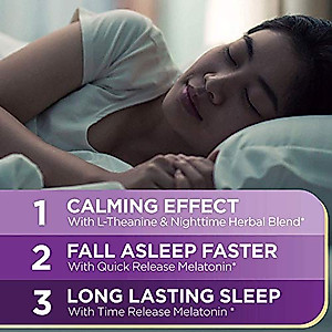 Melatonin by Nature's Bounty, Sleep3 Maximum Strength 100% Drug Free Sleep Aid, Dietary Supplement, L-Theanine & Nighttime Herbal Blend Time Release Technology, 10mg, 30 Tri-Layered Tablets