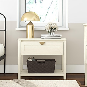 Mr. Kate Primrose Wide 1 Drawer Nightstand with Open Shelf, Ivory Oak