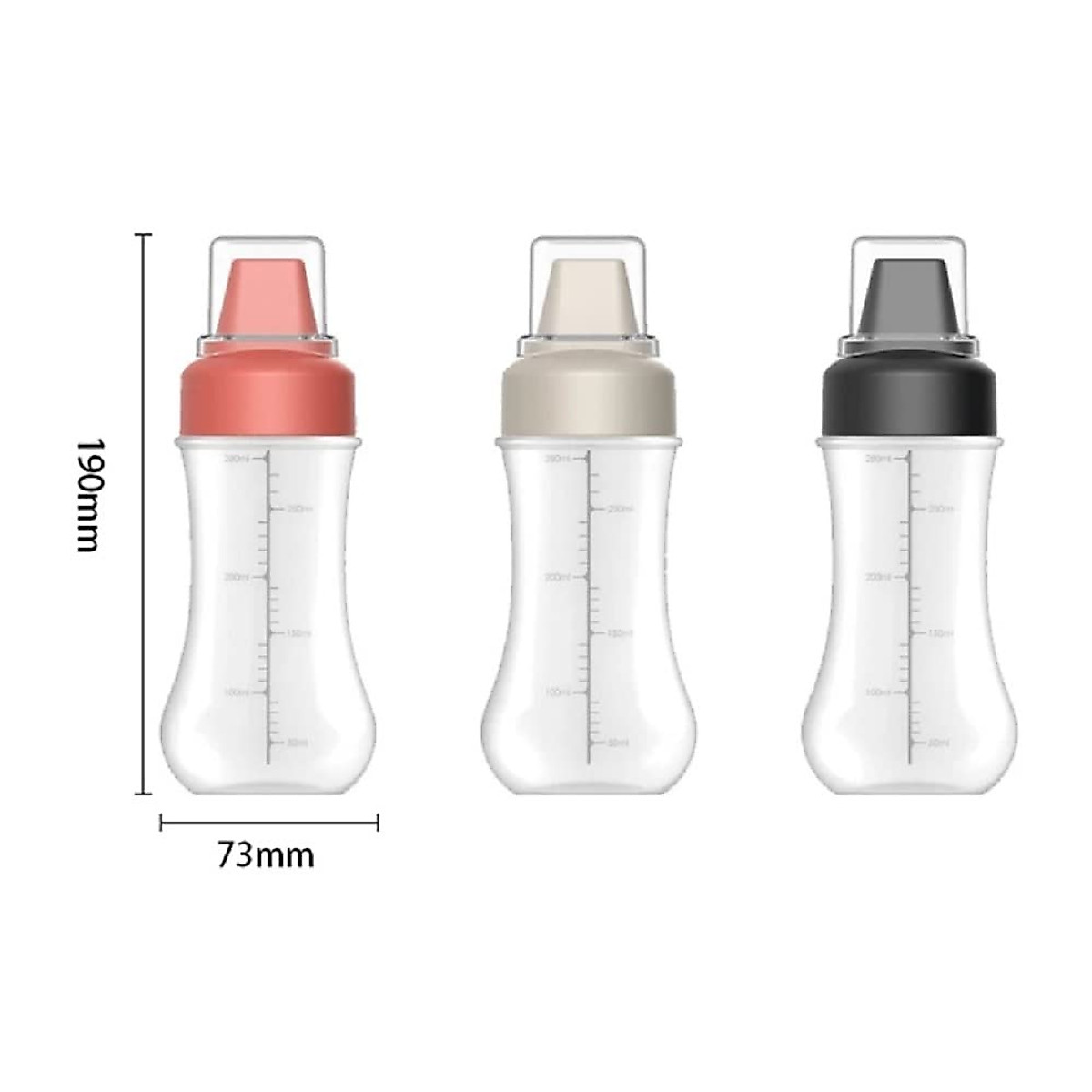 CASSAM 5 Hole Condiment Squeeze Bottle with Cleaning Brush 3-Pack Multicolor Bundle