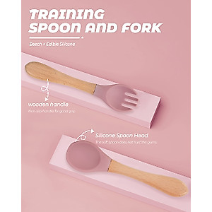 3 Pcs Baby Utensils for Self-Feeding, Silicone Bowls for Baby, Baby Spoons and Baby Forks, Suction Cup Bowls for Babies, and Kids Utensils for Over 6 Months