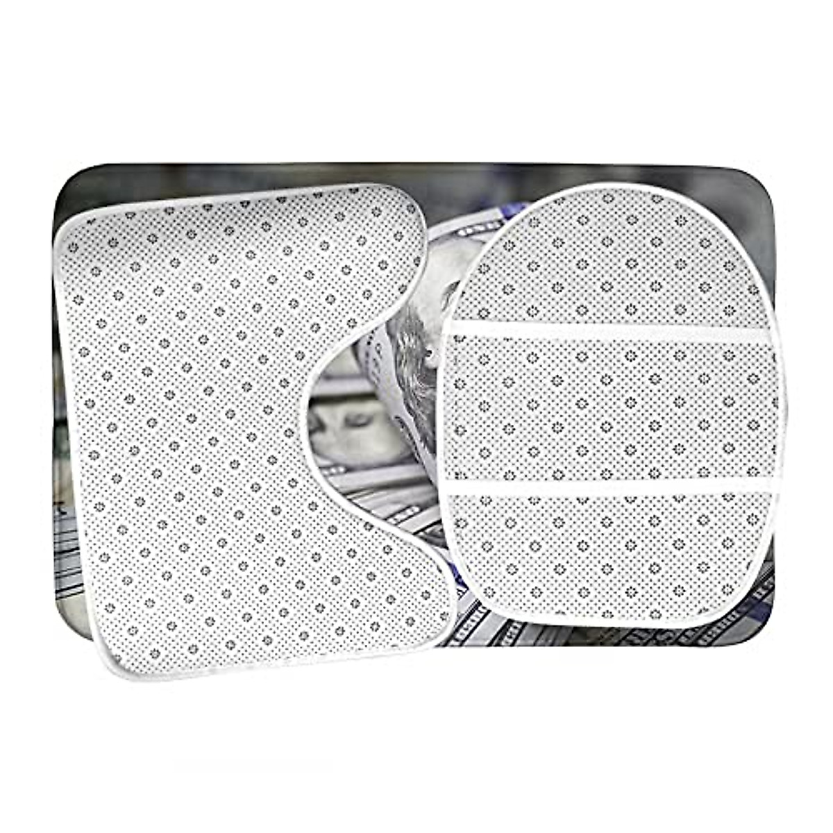 Wondertify Roll Hundred Dollar Bill Bathroom Antiskid Pad Dollar Bills 3 Pieces Bathroom Rugs Set, Bath Mat+Contour+Toilet Lid Cover