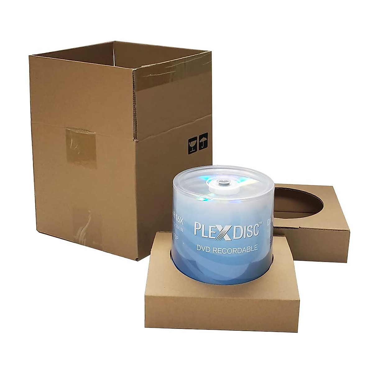 PlexDisc DVD-R 4.7GB 16x Recordable Media Silver Top Disc – 100pk Cake Box (FFP) 632-115-BX, 100 Discs